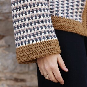 Crochet Pattern // Linen Stitch One Piece Side to Side Cardigan Tie ...