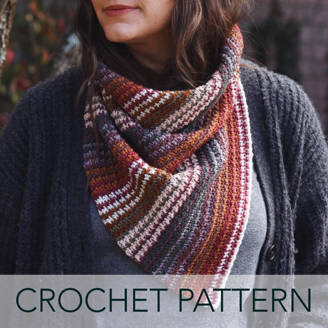 Crochet Pattern // Houndstooth Asymmetric Cowboy Kerchief Cowl Neck ...