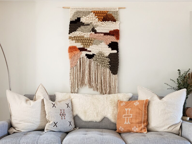 Crochet Pattern // Wall Hanging Bobbles Loops Texture Fringe - Etsy UK