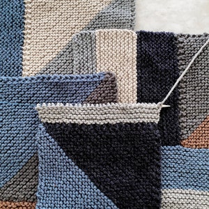 Knitting Pattern // Modular Log Cabin Knit Quilt Mid Century Modern ...