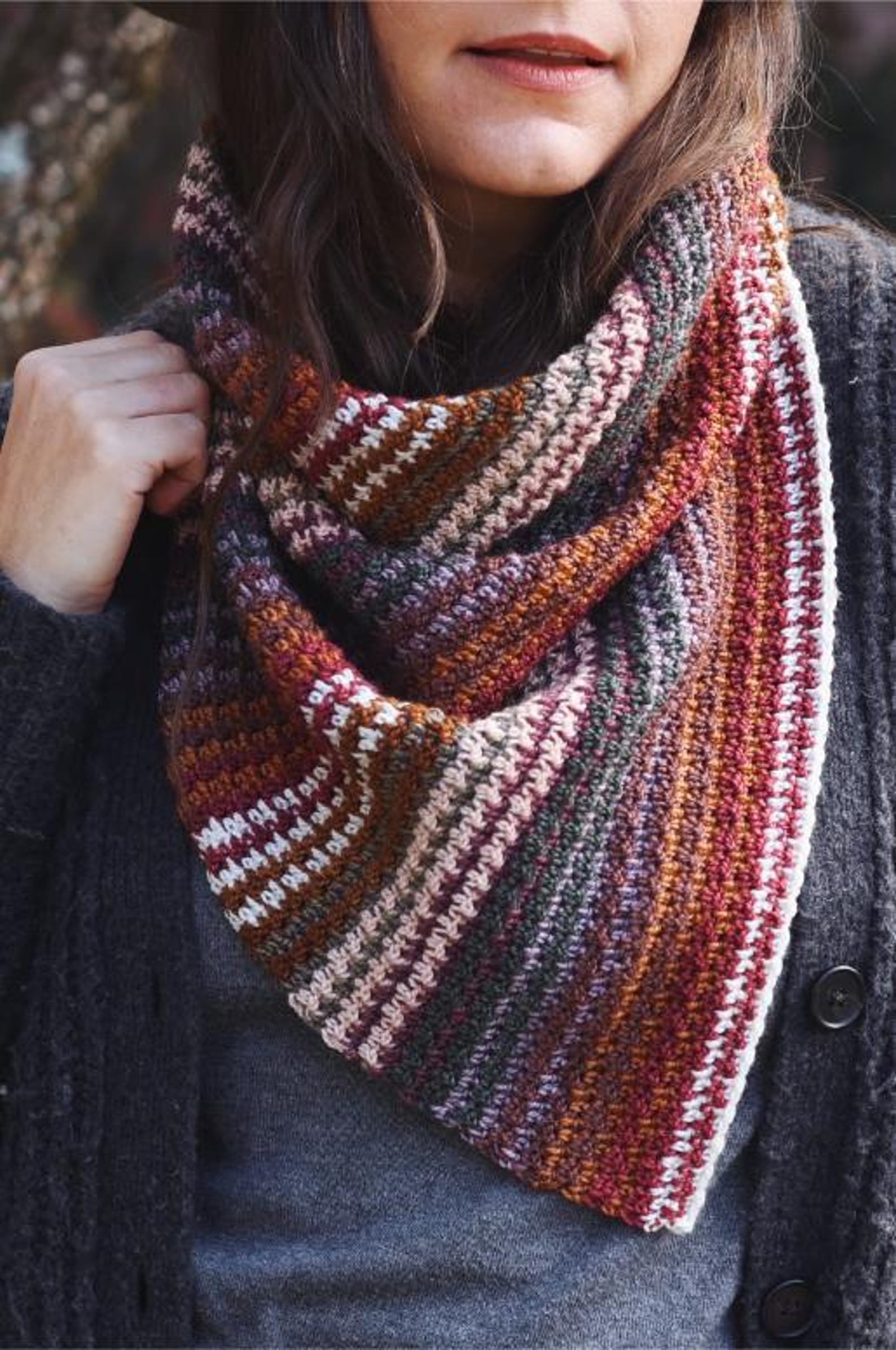 Crochet Pattern // Houndstooth Asymmetric Cowboy Kerchief Cowl Neck ...