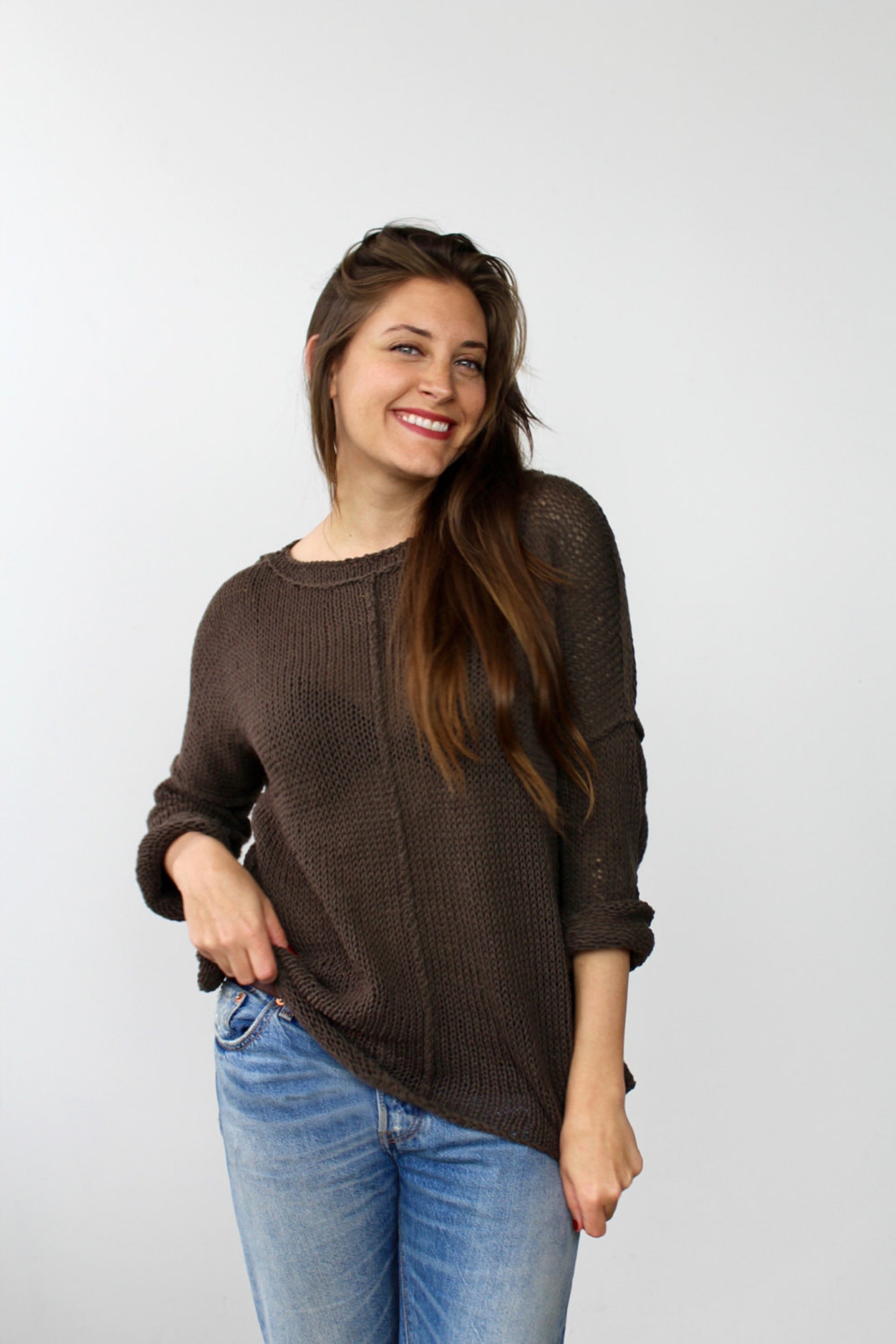 Knitting Pattern // Drop Sleeve Inside Out Lightweight Summer Sweater ...