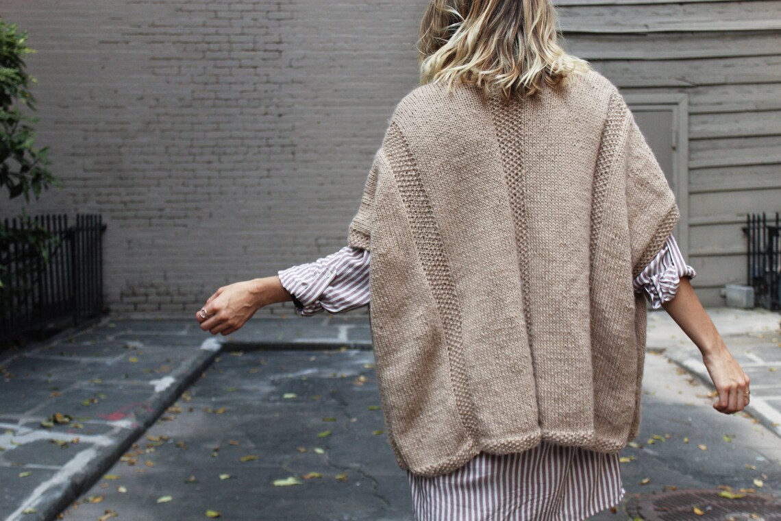 Knitting Pattern // Oversized Slouchy Easy Cardigan // One - Etsy