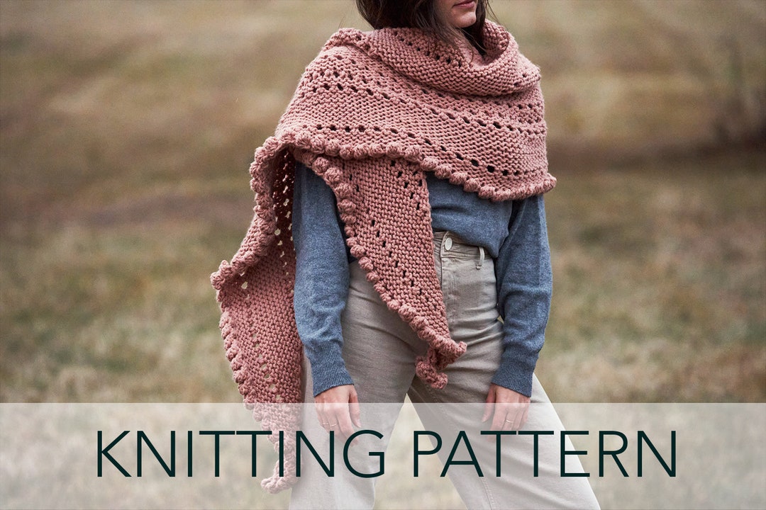 Knitting Pattern // Romantic Boho Feminine Shawl Crescent Wrap Eyelet ...