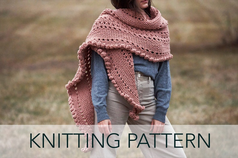 Knitting Pattern // Romantic Boho Feminine Shawl Crescent Wrap | Etsy