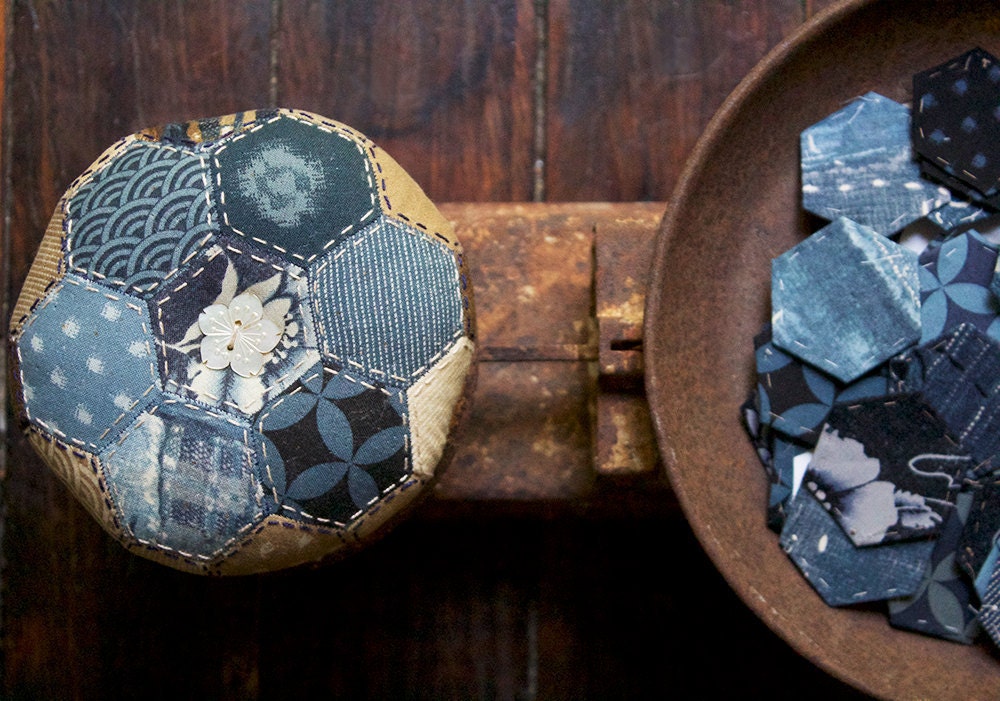 Pincushion Hexagon Flower PDF Pattern - Hexagons,easy, Hand Stitched ...