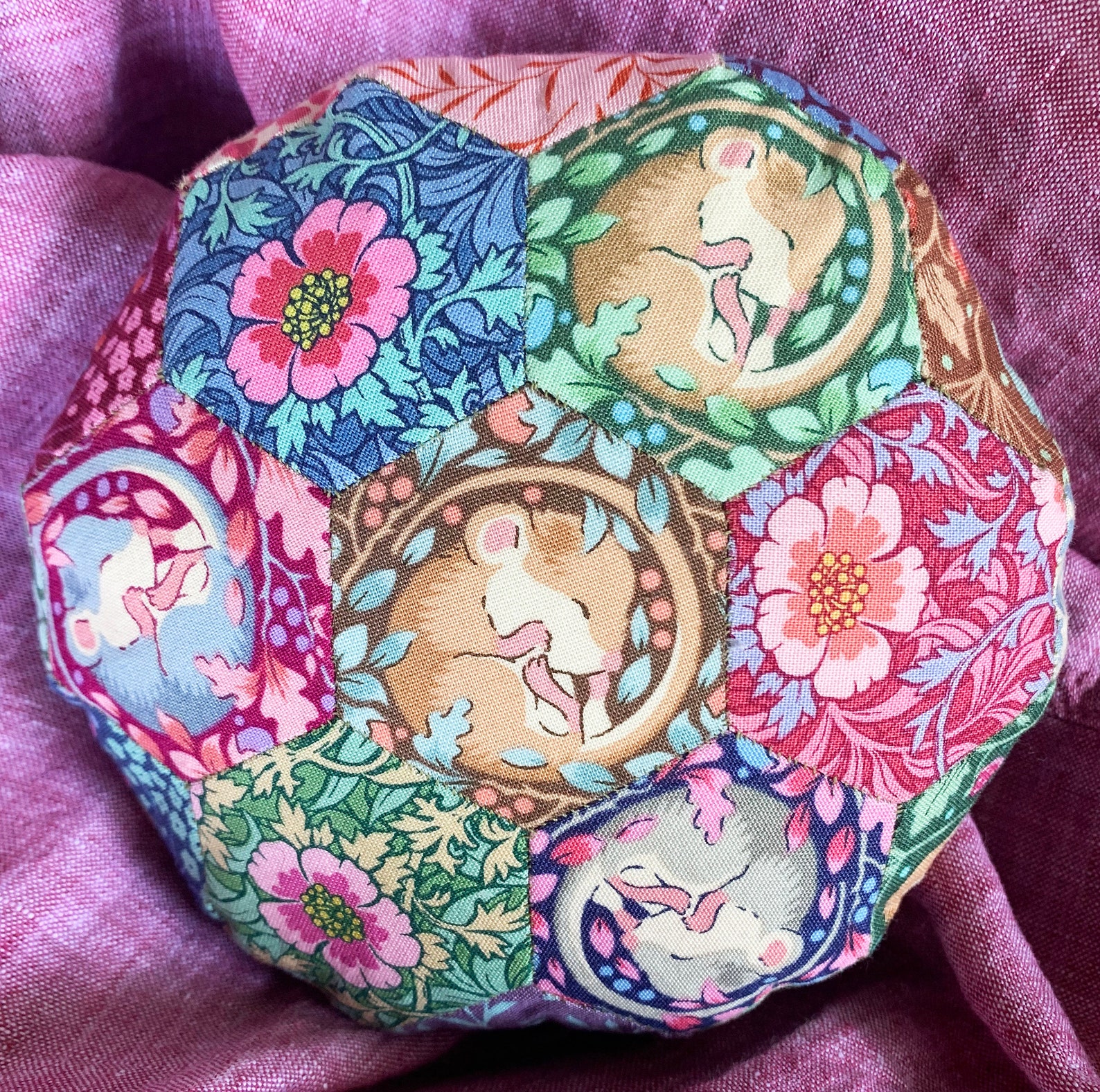 Pincushion Hexagon Flower PDF Pattern - Hexagons,easy, Hand Stitched ...