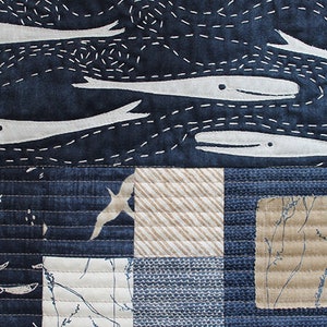 Smiling Whales Quilt and Cushion Pdf Pattern, Applique, Machine Pieced ...