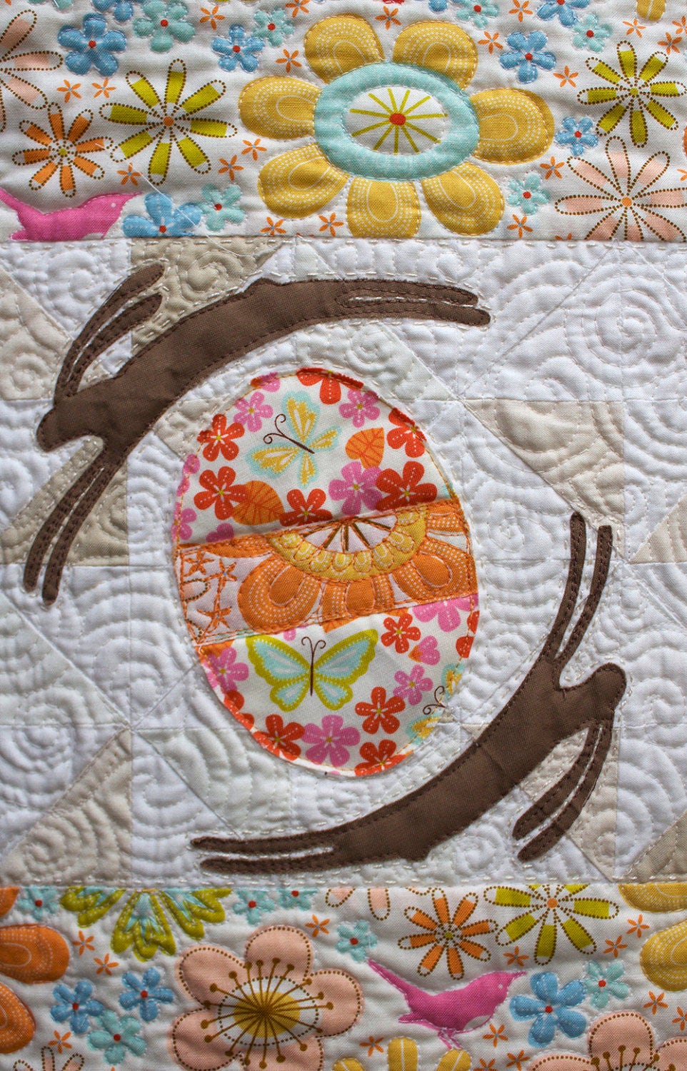 Easter Bunnies Table Runner PDF Pattern - Patchwork and Quilted Table ...