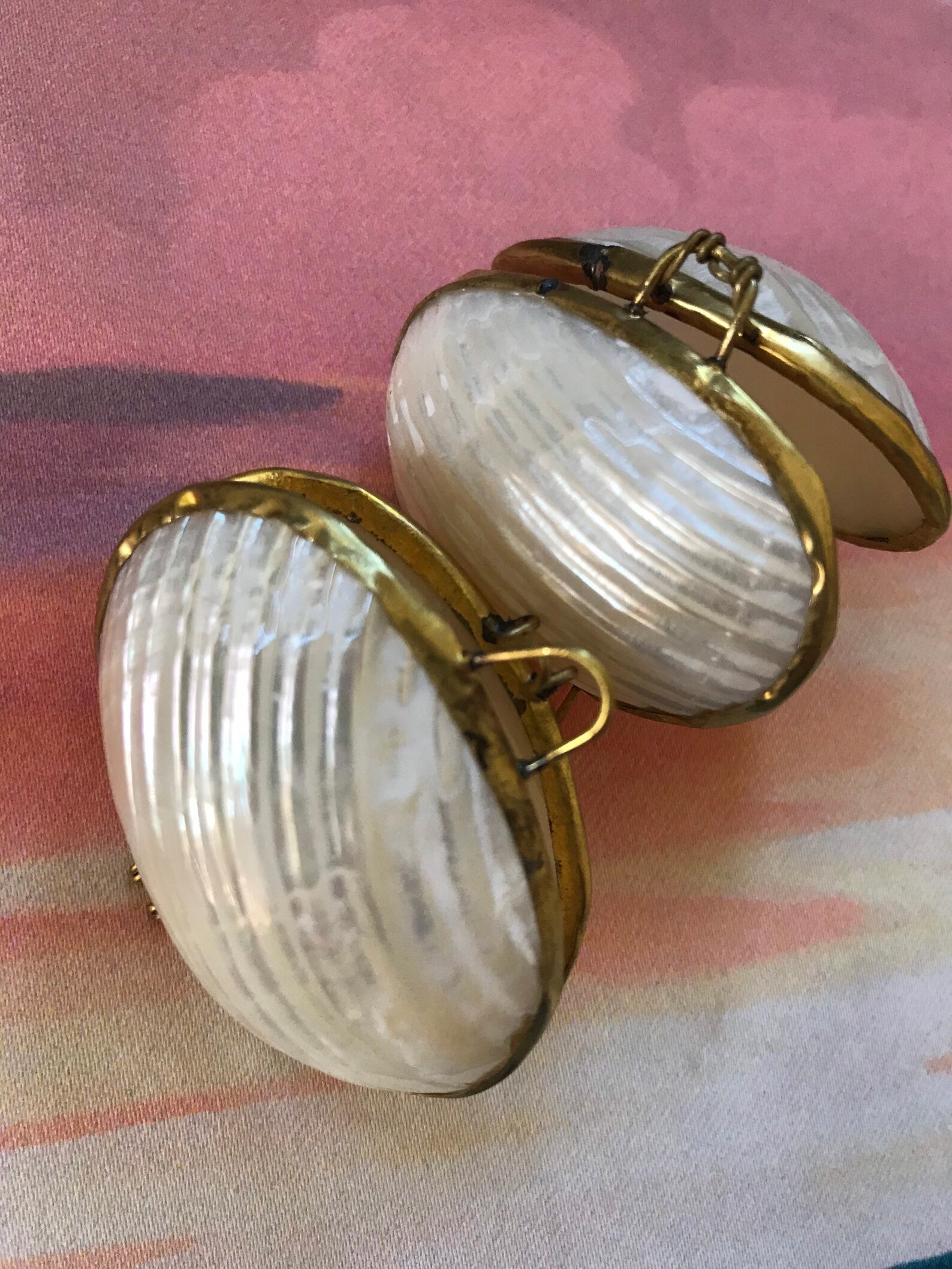 Gold/tan 2 Inch Shell Jewelry Locket Trinket Pill Box - Etsy