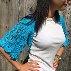 Blue Bridal Bolero Shrug Lace Shrug Wedding Bolero Jacket Women Bolero ...