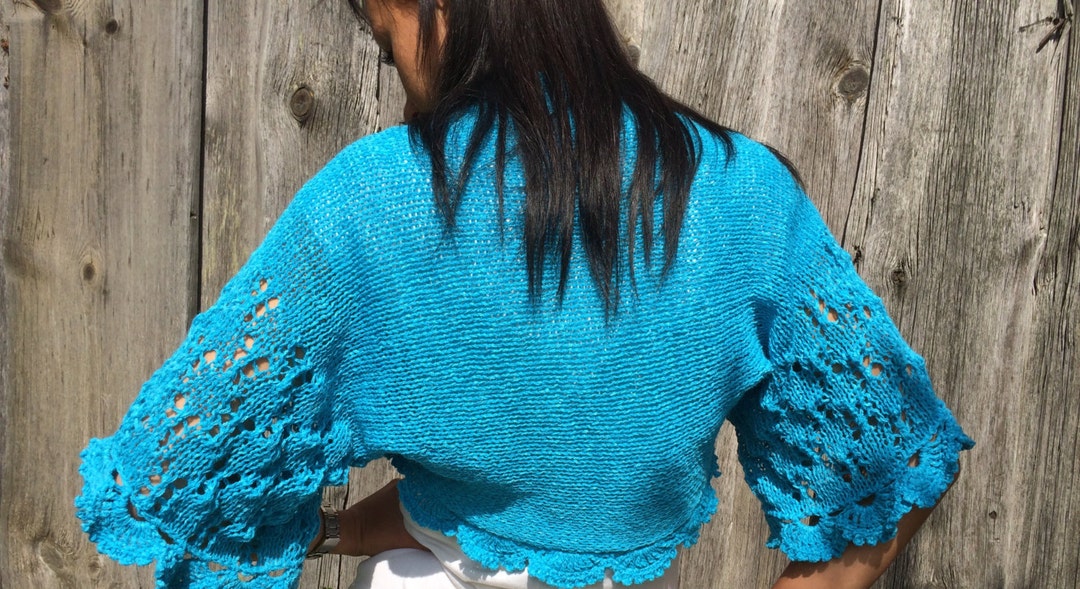 Blue Bridal Bolero Shrug Lace Shrug Wedding Bolero Jacket Women Bolero ...