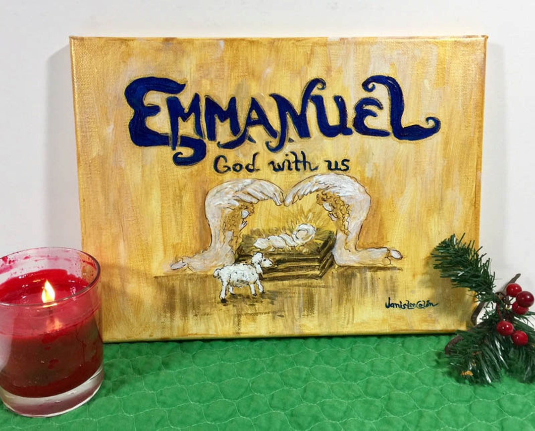 Emmanuel God With Us Christmas Nativity Original Acrylic Painting With ...