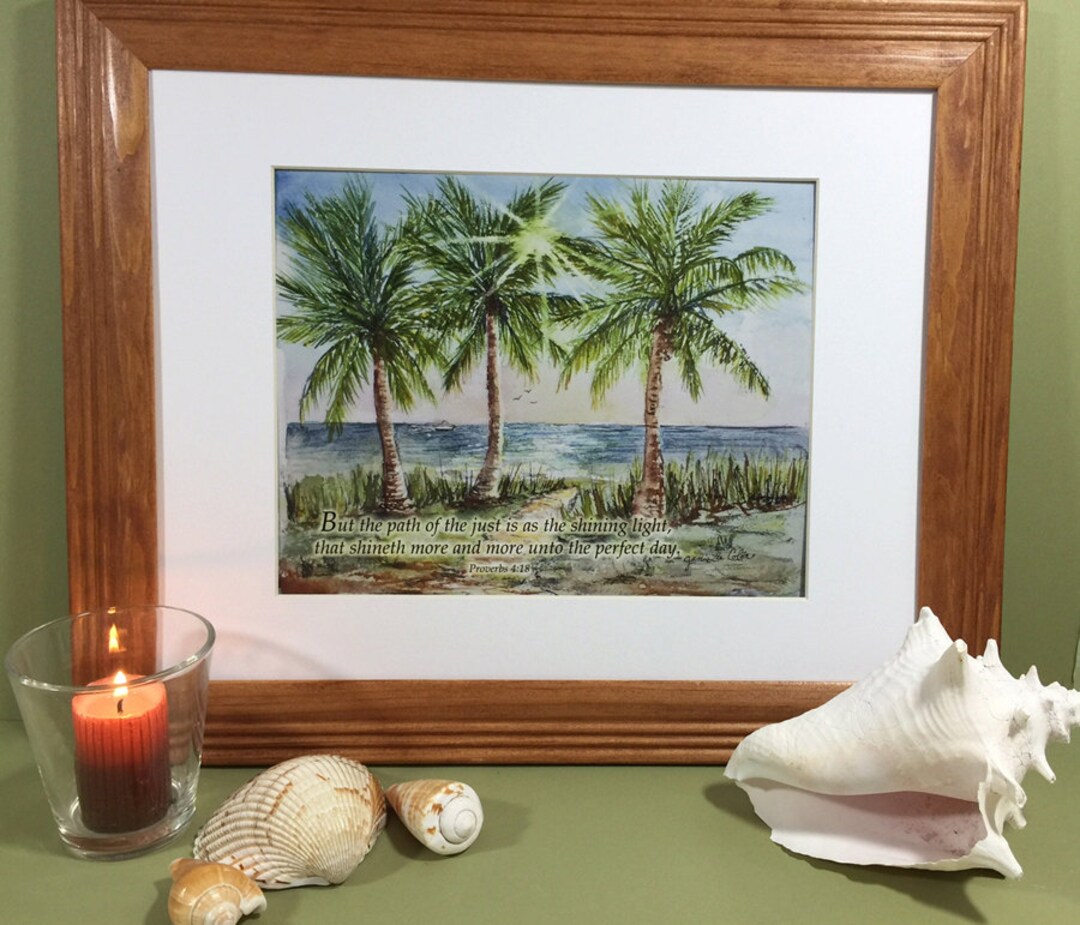 Sunburst Beach Morning Proverbs 4:18- Inspirational Scripture Bible Art ...