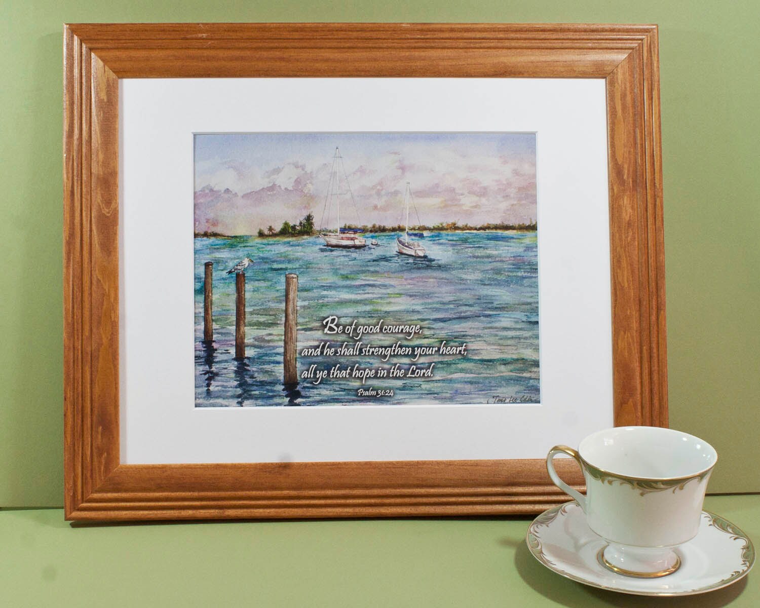 Sebastian Marina Psalm 31:24 Inspirational Scripture Art Print ...