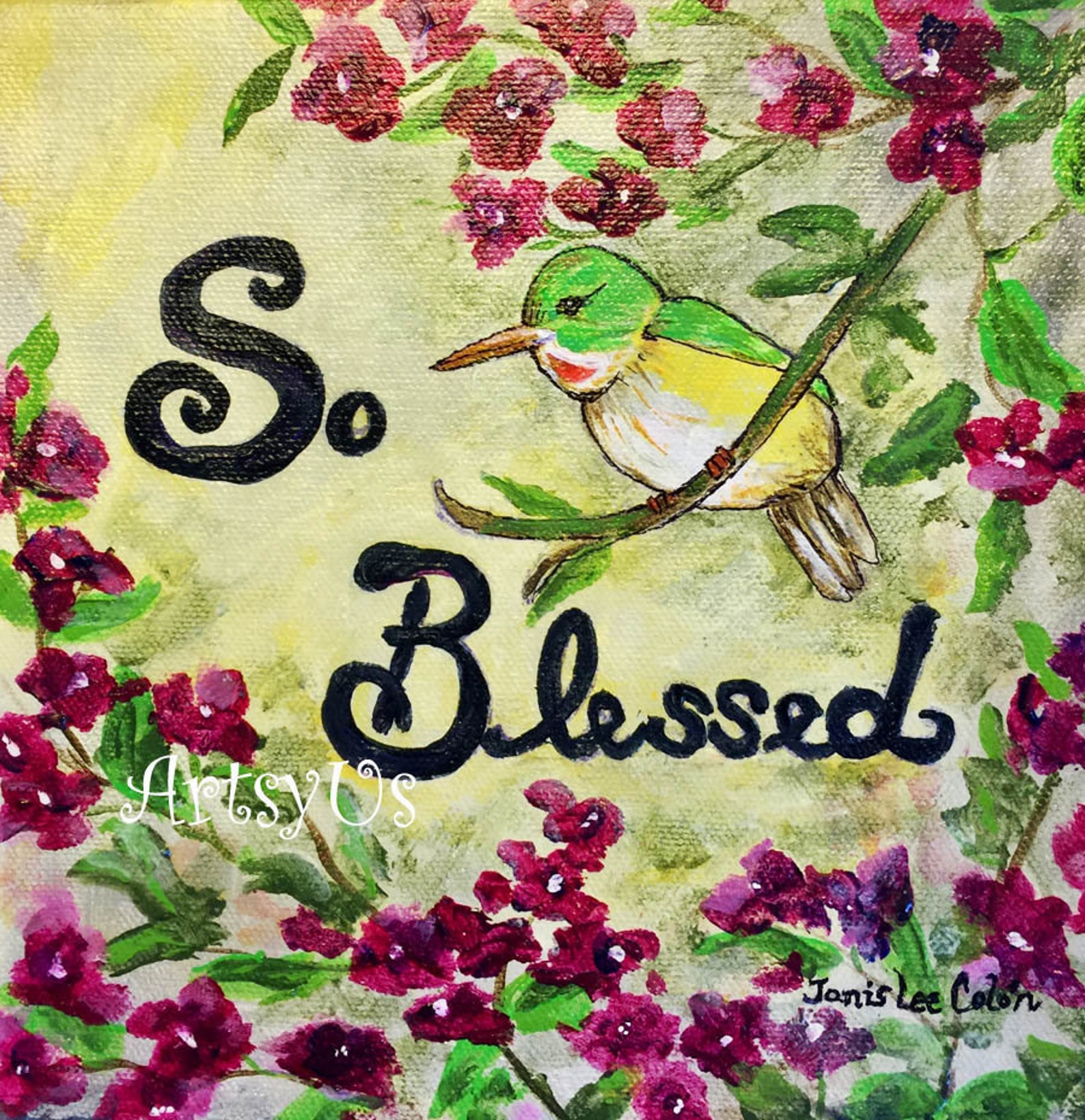 So Blessed Word Art Inspirational Acrylic Original Painting | Etsy