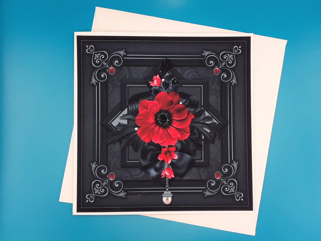 Gothic Wedding Day Card - Engagement, Anniversary, 8x8inches, 20x20cms ...