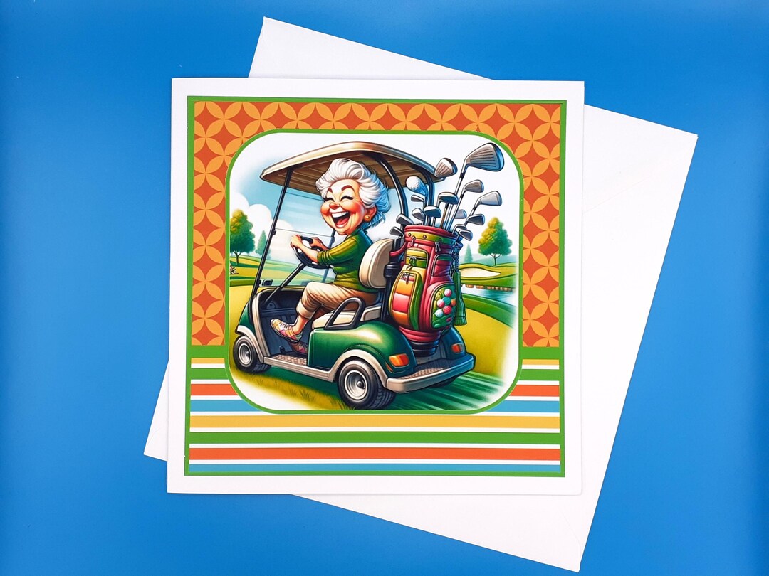 Women's Golf Birthday Card, 8x8inches, 20x20cms, Decoupage, Humours - Etsy
