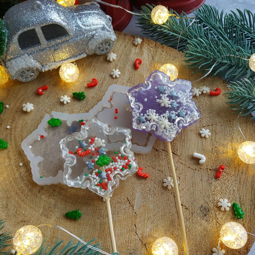 Snowflake Silicone Mold: Chocolate,christmas Lollipop, Christmas Candy ...