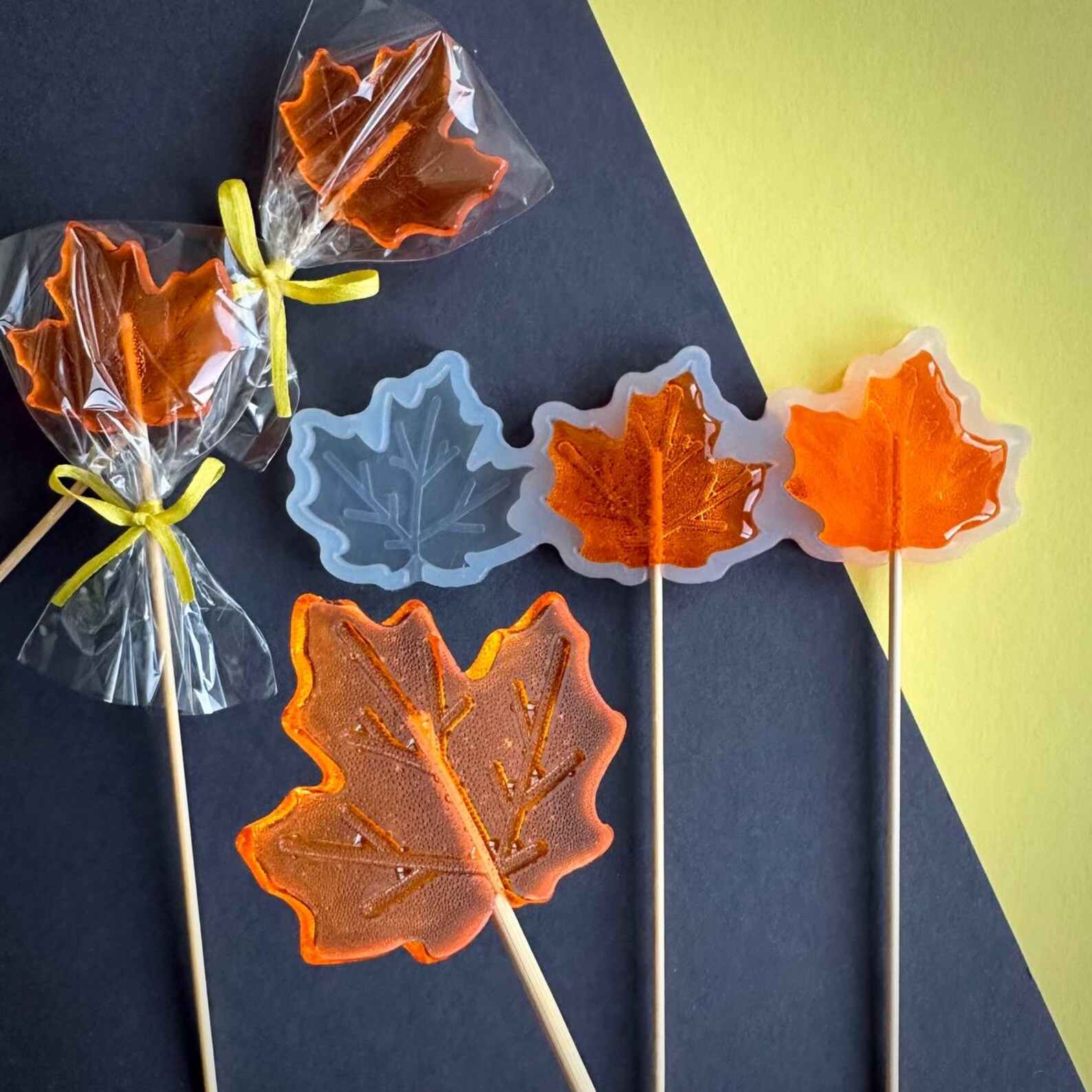 Leaf Silicone Mold, Candy Lollipop, Chocolate Fondant, Dessert Baking ...