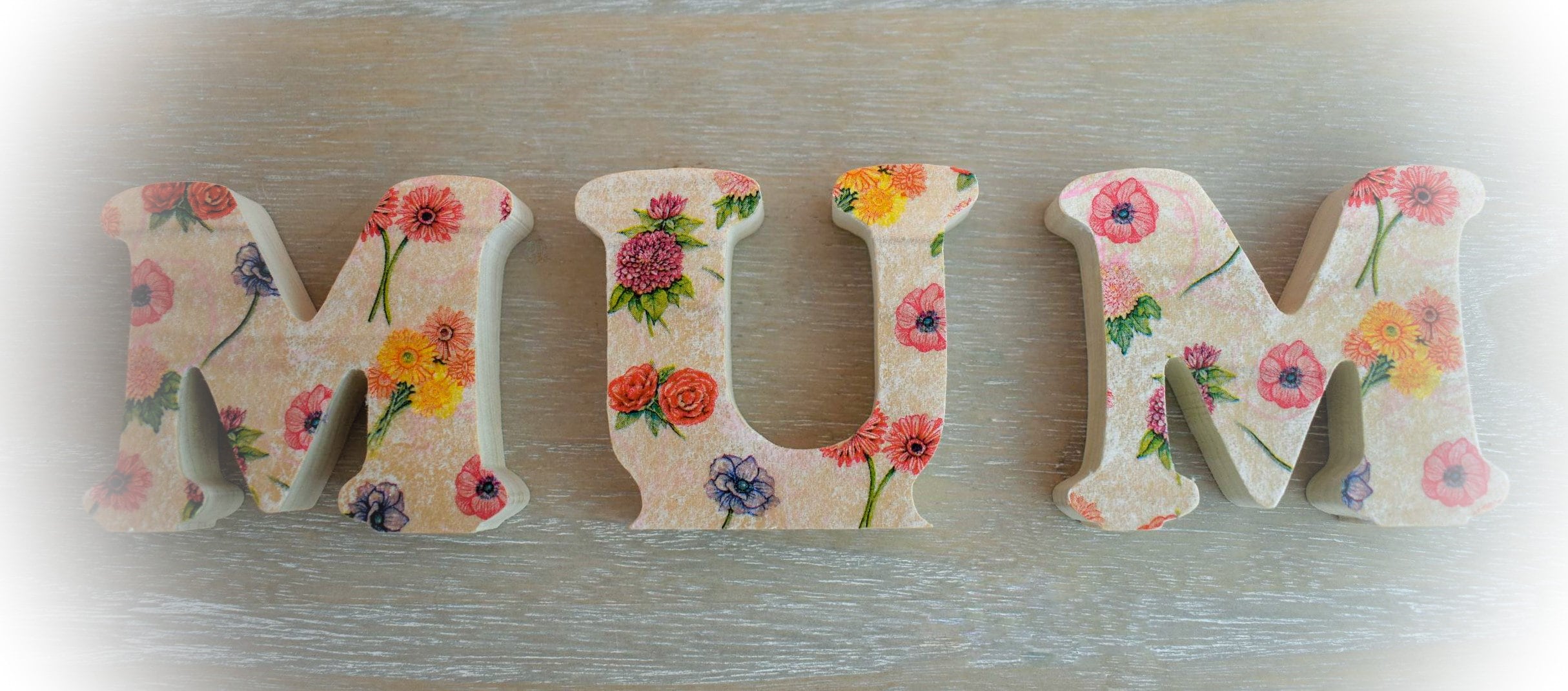 Mum Freestanding Decoupaged Letters - Etsy UK