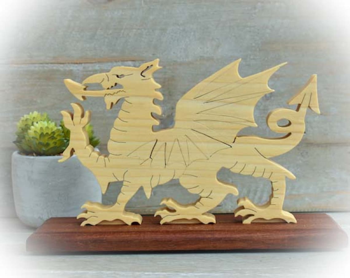 Wooden Welsh Dragon Ornament | Etsy