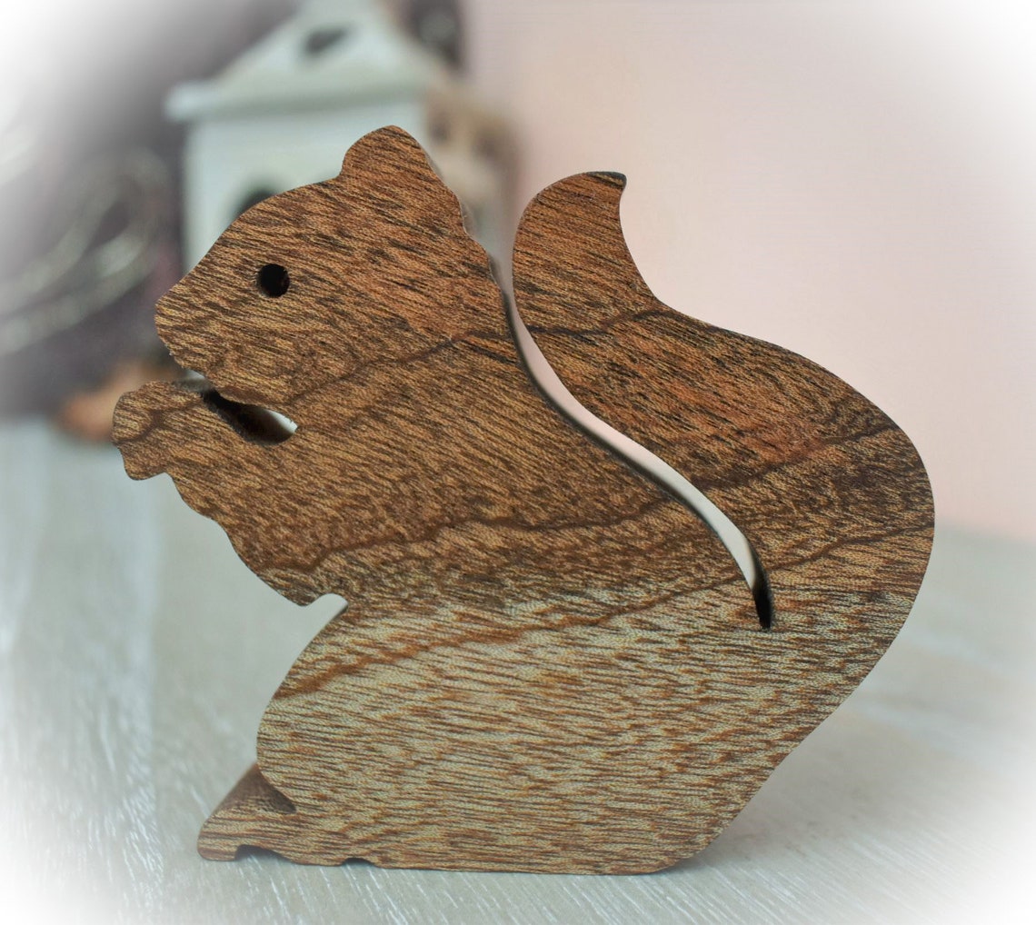 Wooden Squirrel ornament | Etsy