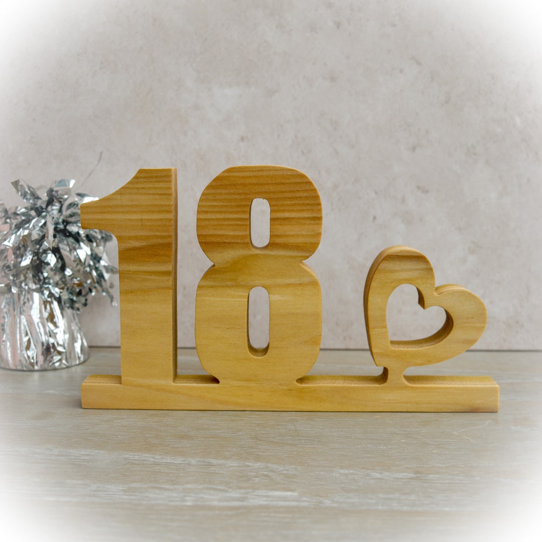 Handmade Wooden 18th Birthday Sign: Freestanding Centerpiece - Etsy