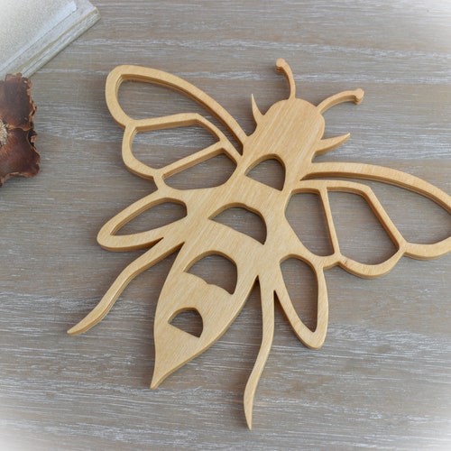 Bee Wall Art Wood Carving Insect Statue Handcrafted Animal - Etsy