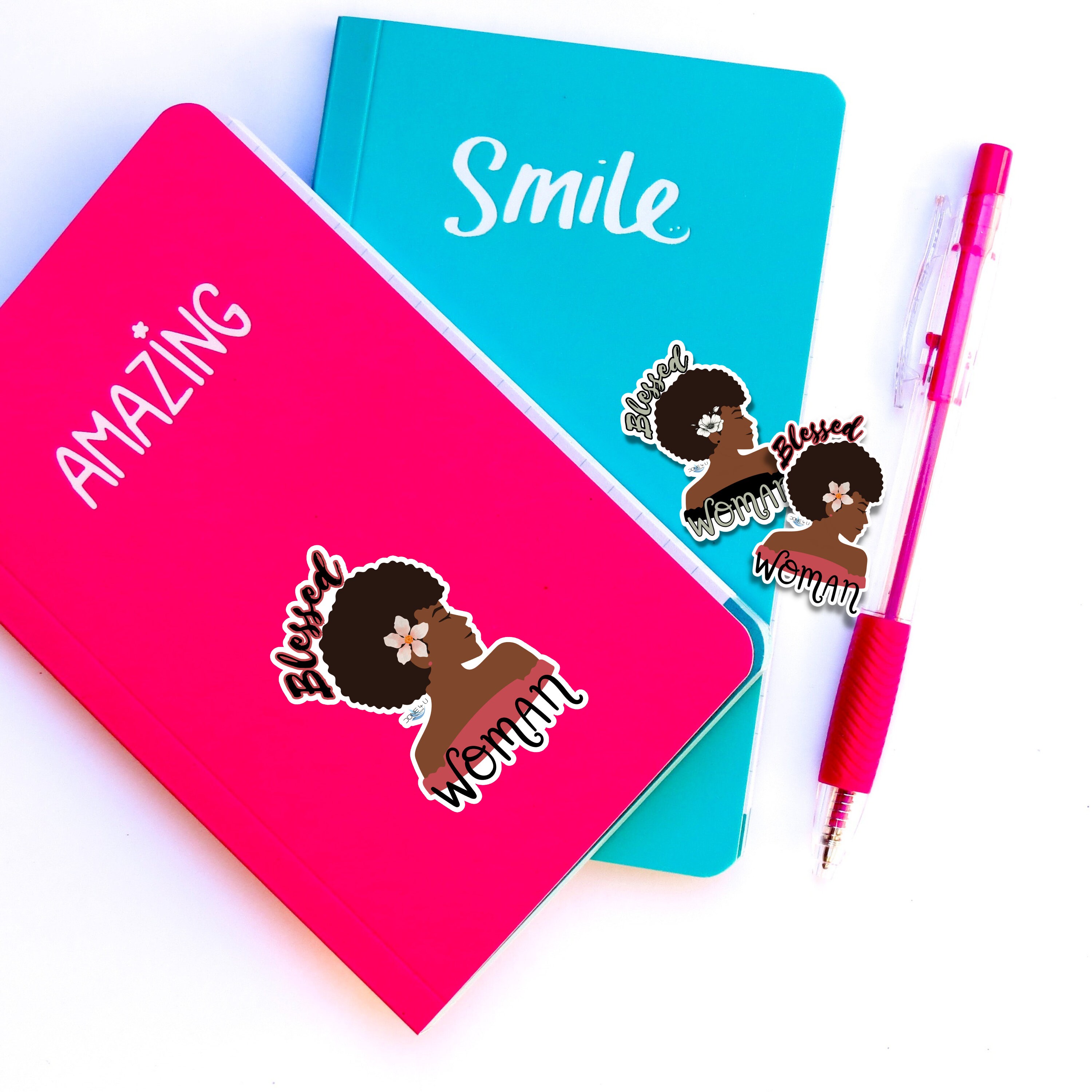 10 Colors Blessed Woman PNG Downloadable Printable Stickers Can Be Used ...