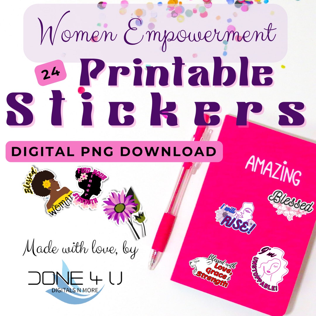 24 Women Empowerment PNG Downloadable Printable Stickers Can Be Used ...