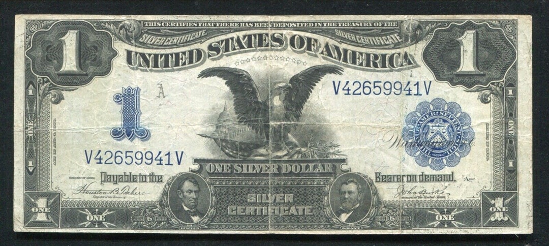 1899 US One Dollar Bill Silver Certificate Antique Money Note - Etsy