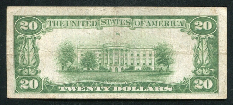 1928 US 20 Dollar Federal Reserve Note Currency Money W/ Andrew Jackson ...
