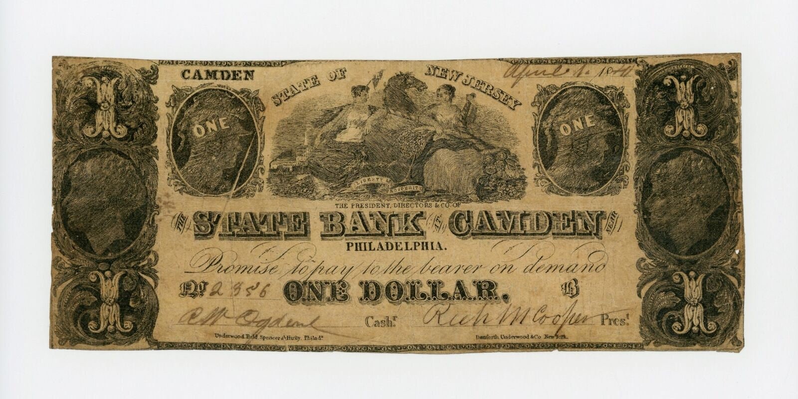 1840 One Dollar New Jersey Bank Note Money Currency - Etsy