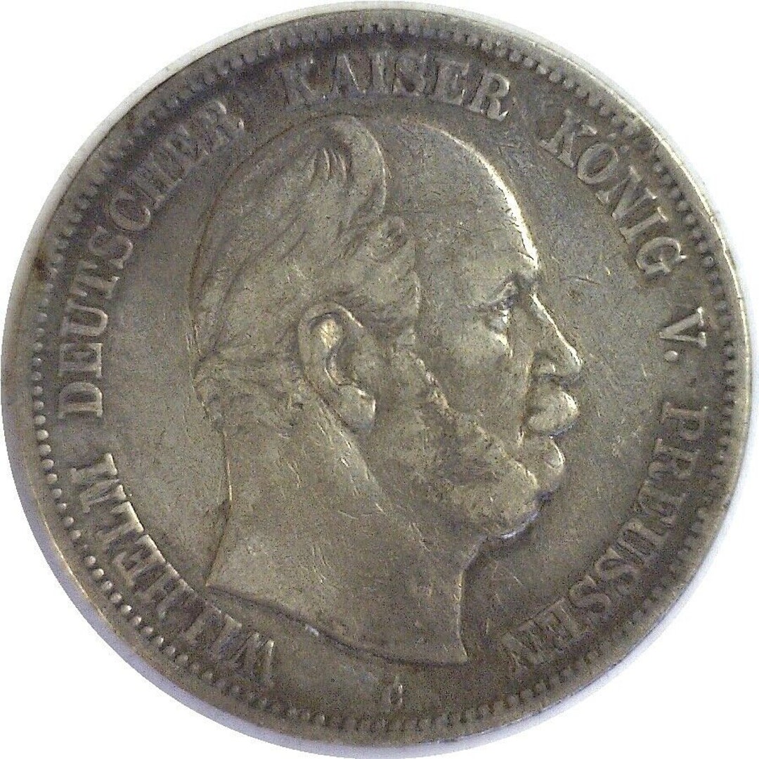 Antique 1876 German States Prussian 5 Mark Silver Coin - Etsy