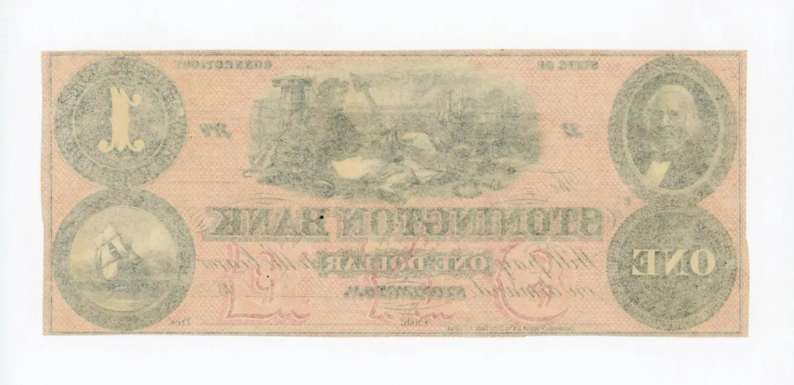 1800s One Dollar Connecticut Bank Note Money Currency - Etsy