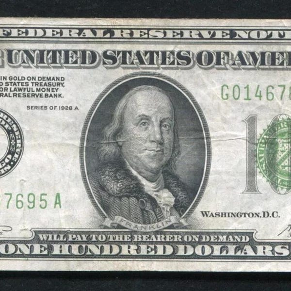 Old 100 Dollar Bill - Etsy