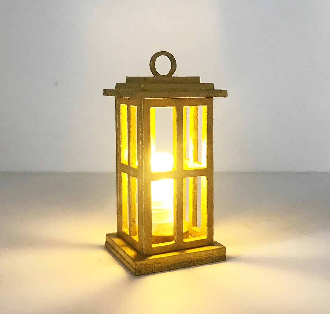 Miniature LED Lantern Decorative Mini Lantern 1:6 Scale Dollhouse ...