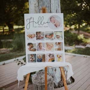 Printable Babys First Birthday Photo Collage Poster First Birthday ...