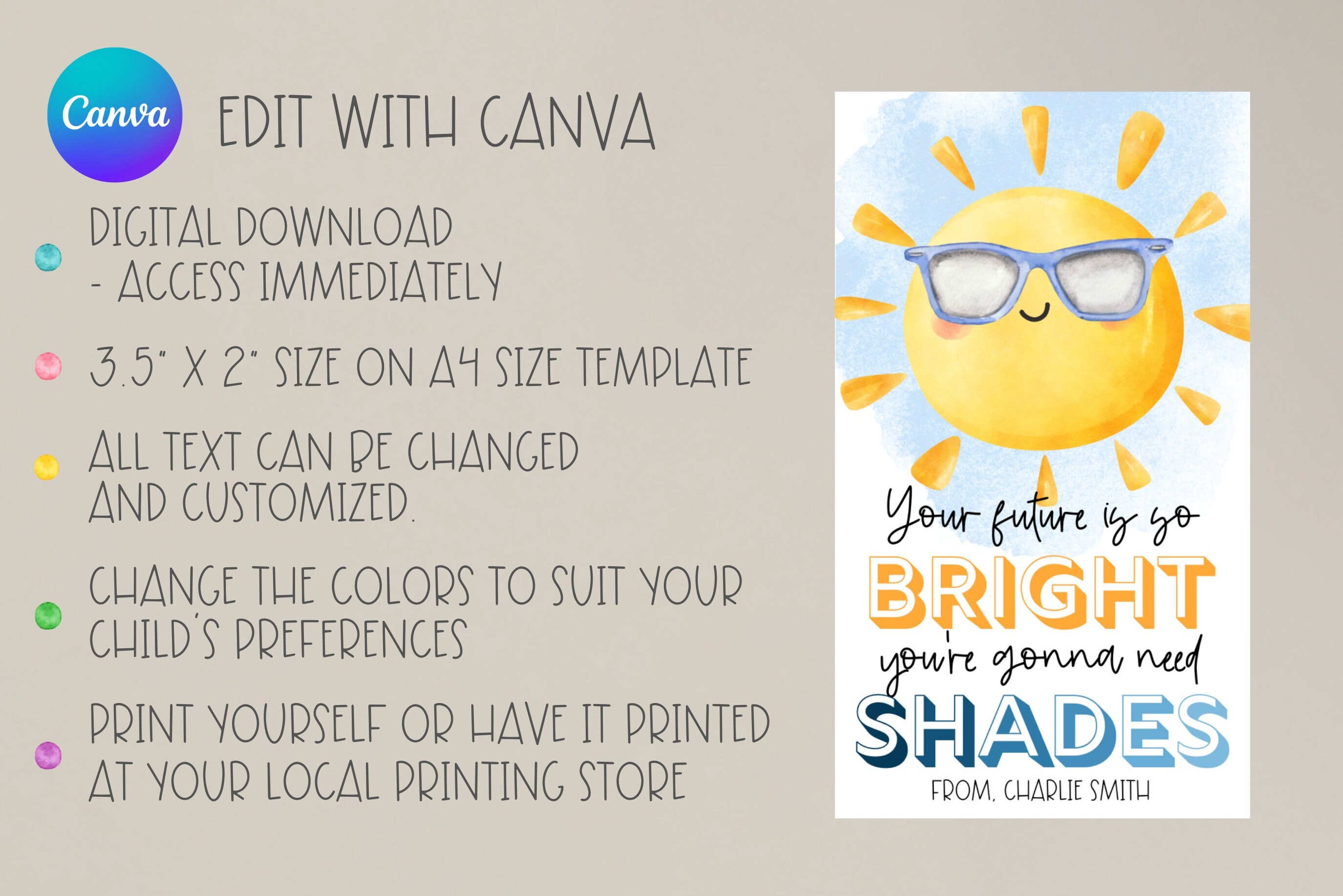 Future so Bright You're Gonna Need Shades Favor Tags Graduation ...