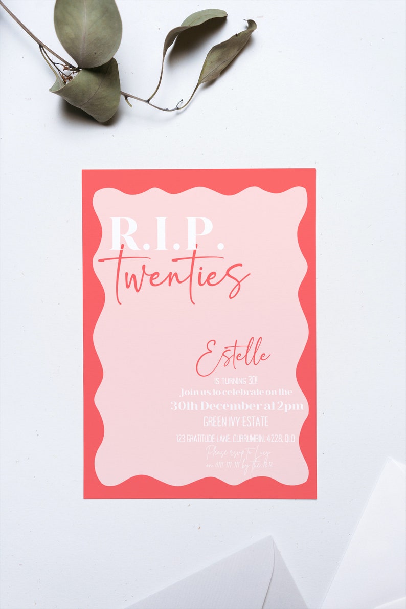 RIP 20s Birthday Invitation Printable Death to My 20s Birthday Party ...