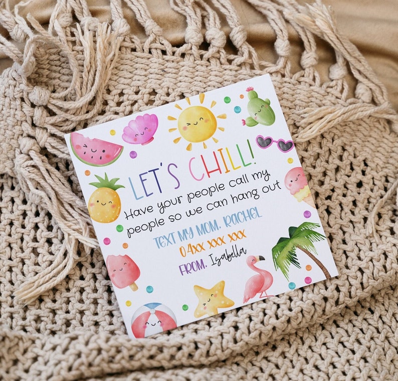 Summer Playdate Cards for Kids Printable End of School Play Date Cards ...