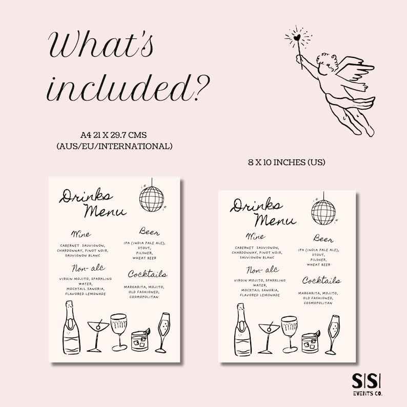 Hand Drawn Bar Drinks Menu Template Hand Drawn Scribble Illustration ...