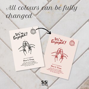 Hand Drawn Engagement Party Invitation Template Scribble Illustrations ...