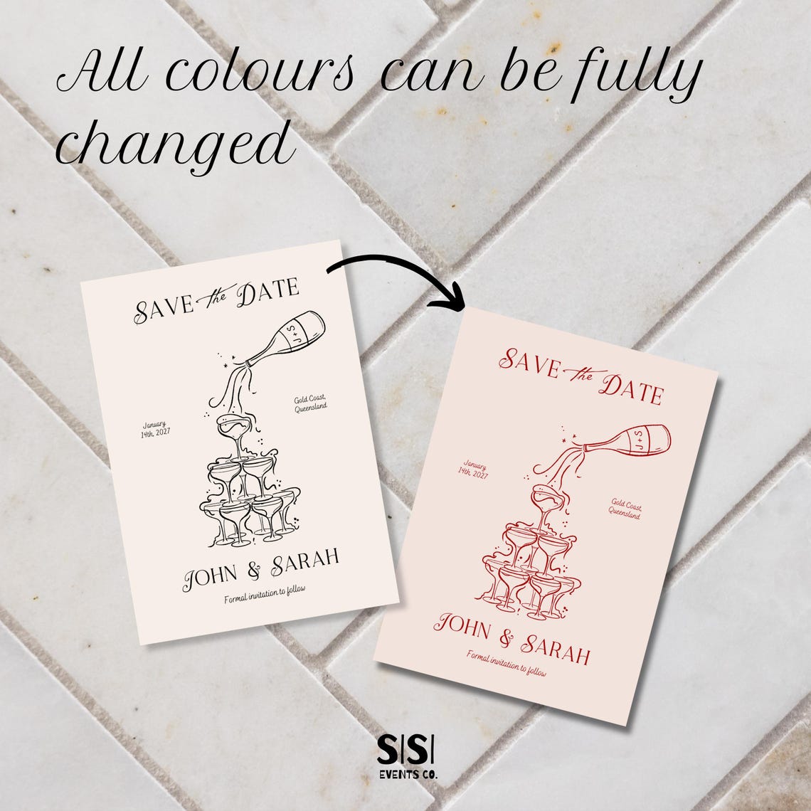 Hand Drawn Save the Date Invitation Template Scribble Illustrations ...