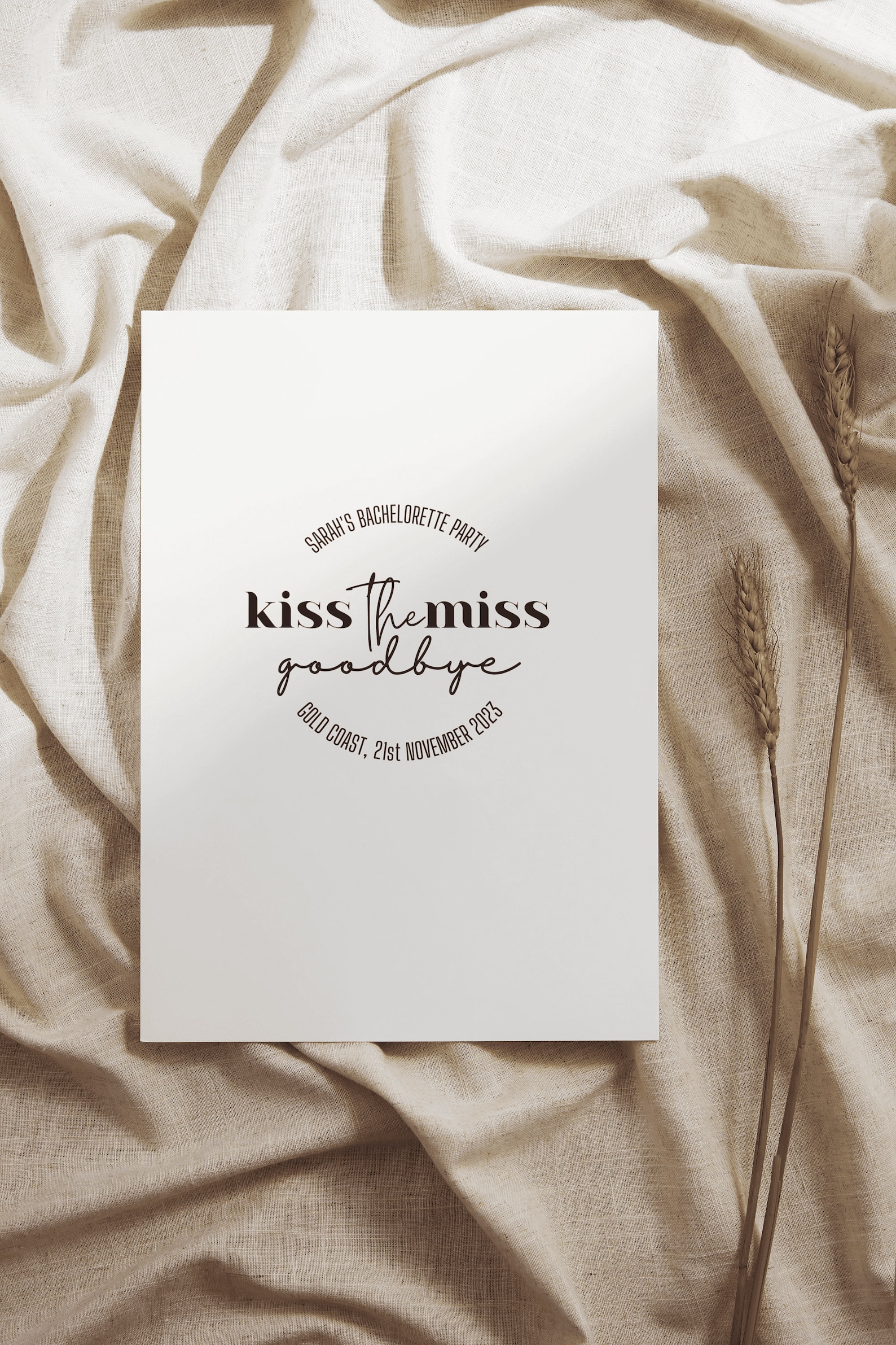 Kiss the Miss Goodbye Custom Hens Party Game Hens Night Supplies ...