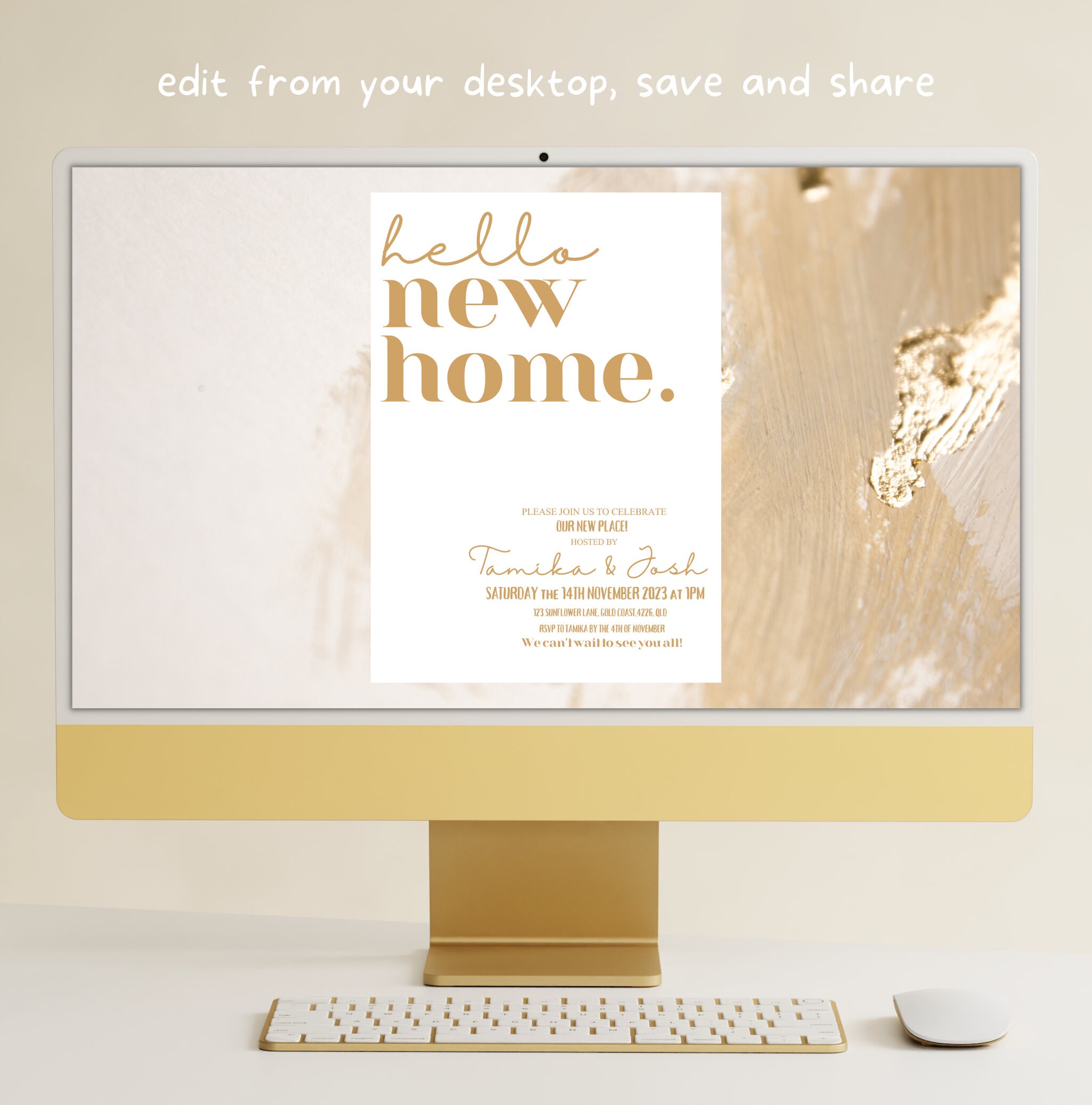Minimalistic Hello New Home Housewarming Invitation Home Sweet Home - Etsy