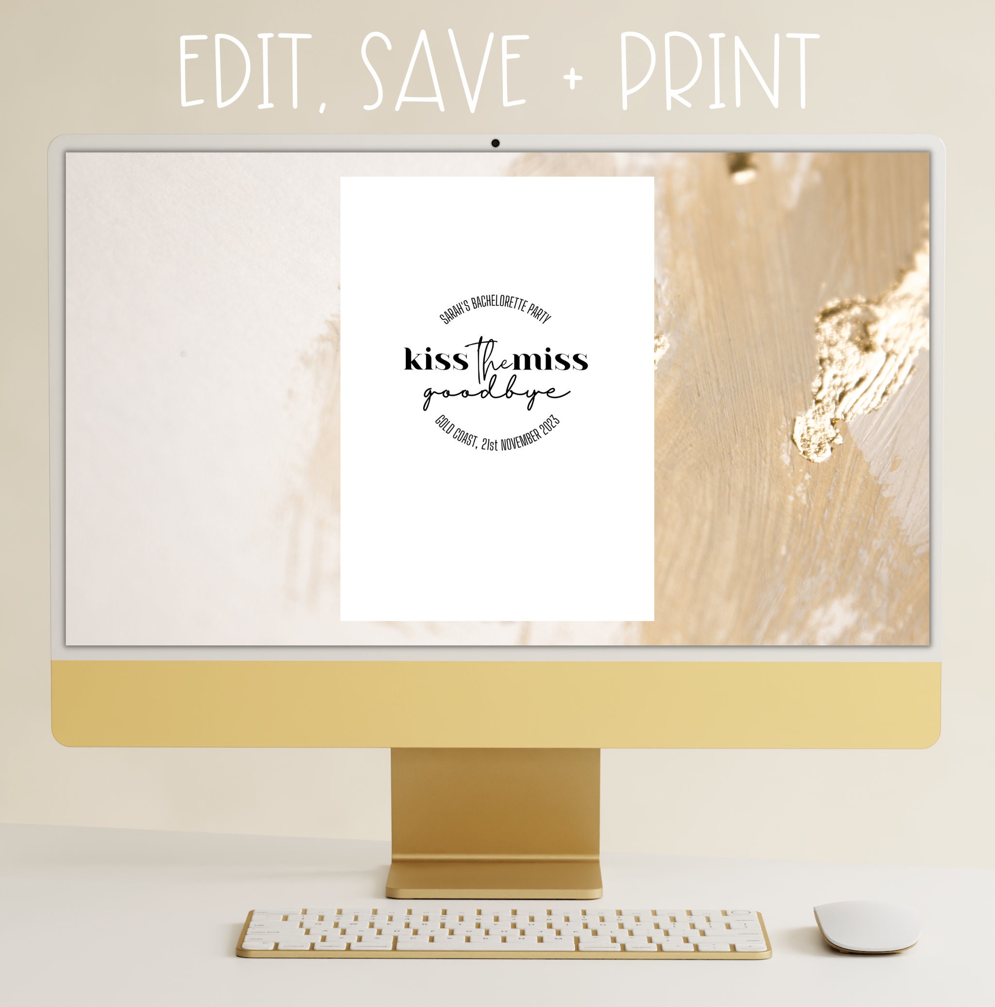 Kiss the Miss Goodbye Custom Hens Party Game Hens Night Supplies ...