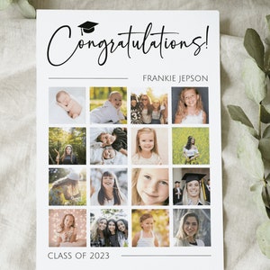 Graduation Announcement 2023 Photo Collage Printable Modern Graduate ...