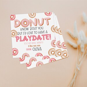 Donut Kids Playdate Cards Summer Printable Kids Calling Cards Contact ...